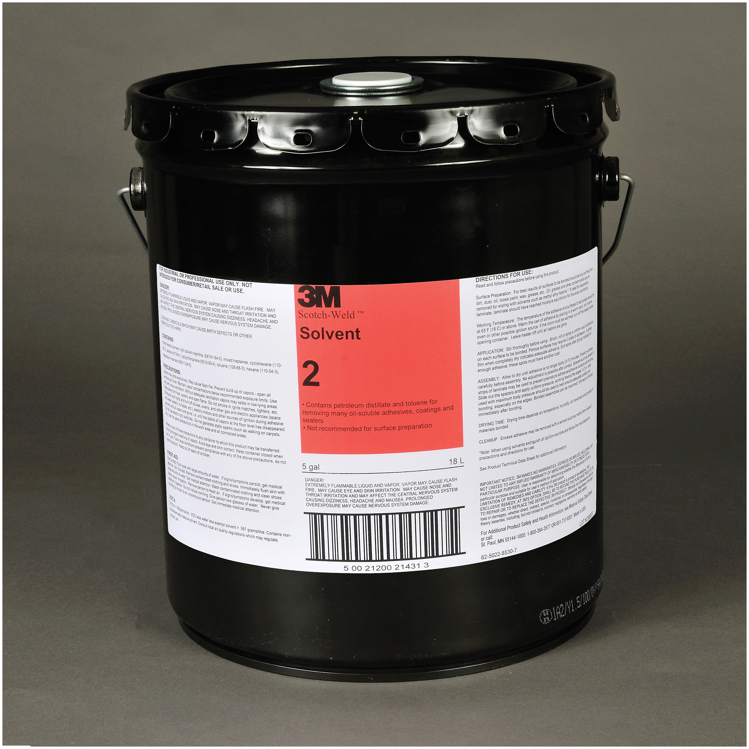 Solvents 3M Scotch-Weld SOL2-5GAL Solvent 2 Clear (5 Gallon) - Ariba Safety