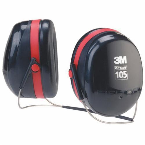 3M Peltor H10B ~ OPTIME 105 Behind-The-Head Earmuffs (Black/Red ...